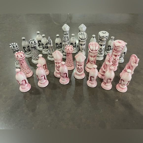 Duncan | Games | Vintage Ceramic Duncan Chess Pieces Hand Painted ...